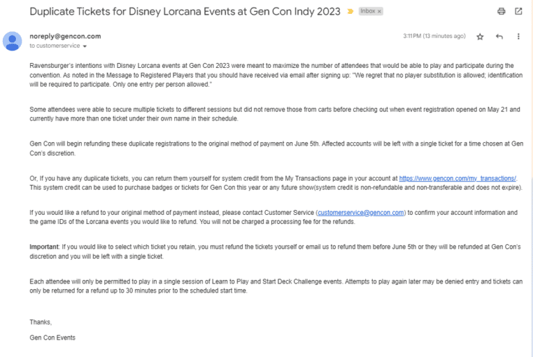 Gen Con Lorcana Event - Ticket Limit - Mushu Report | Disney Lorcana ...