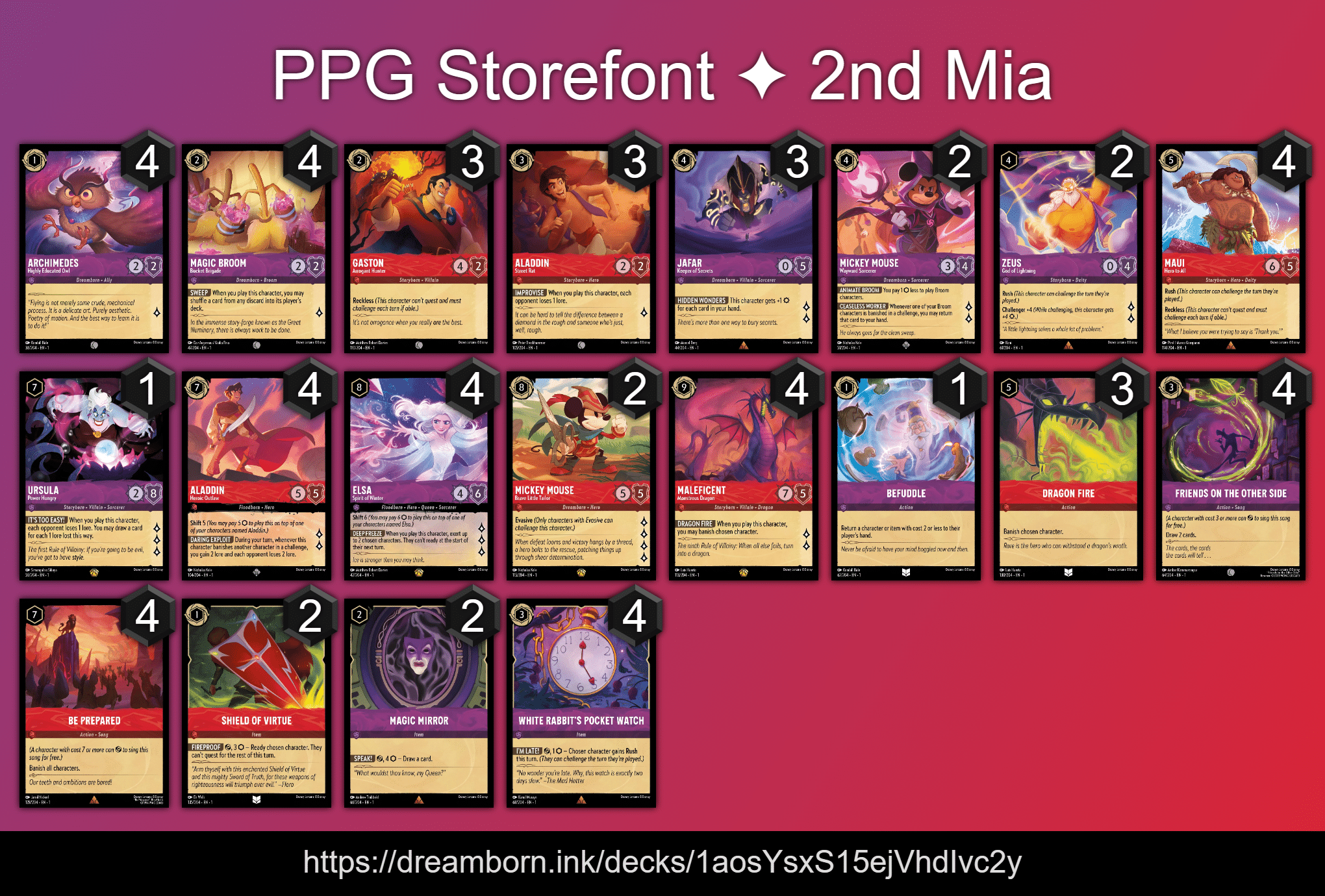 PPG Miami TCG Con Decklists - Mushu Report | Disney Lorcana News & Updates