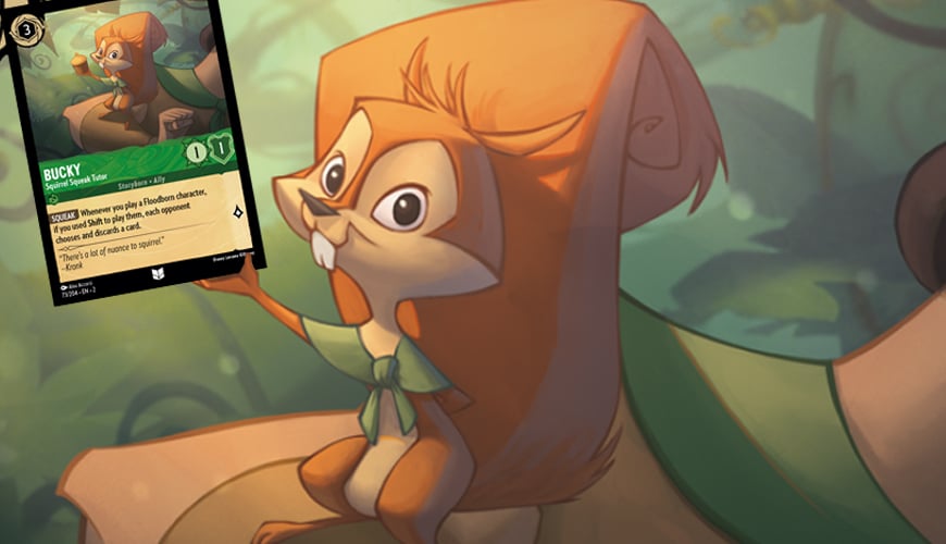 Bucky Receives Errata Print - Mushu Report | Disney Lorcana News & Updates